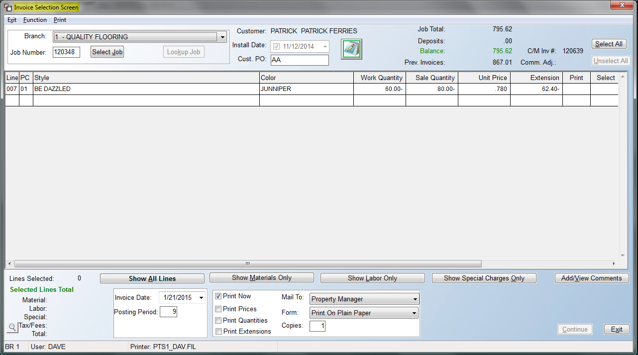 Credit Memo Processing – RollMaster