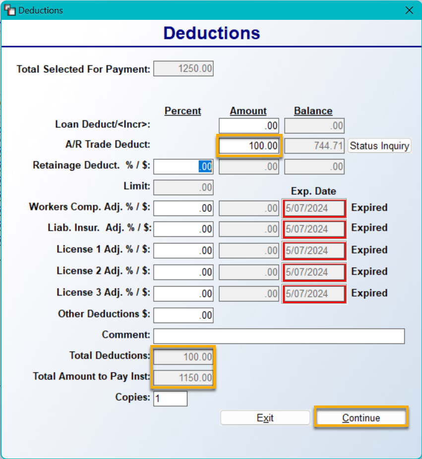 How do I deduct an installer’s AR balance or a chargeback from their ...