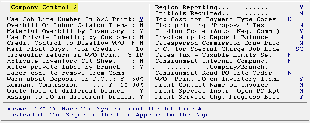 System Maintenance > System Control Maintenance > Company Control ...
