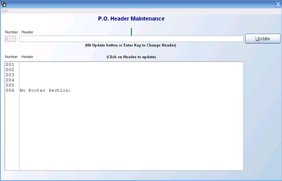 System Maintenance > Document Maintenance > Purchase Order Header ...